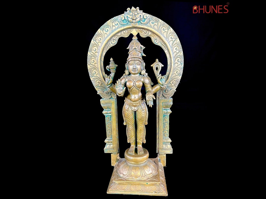 Bhunes Bronze Panchaloha Parvathi Devi Statue, Adi Parashakti Idol ...