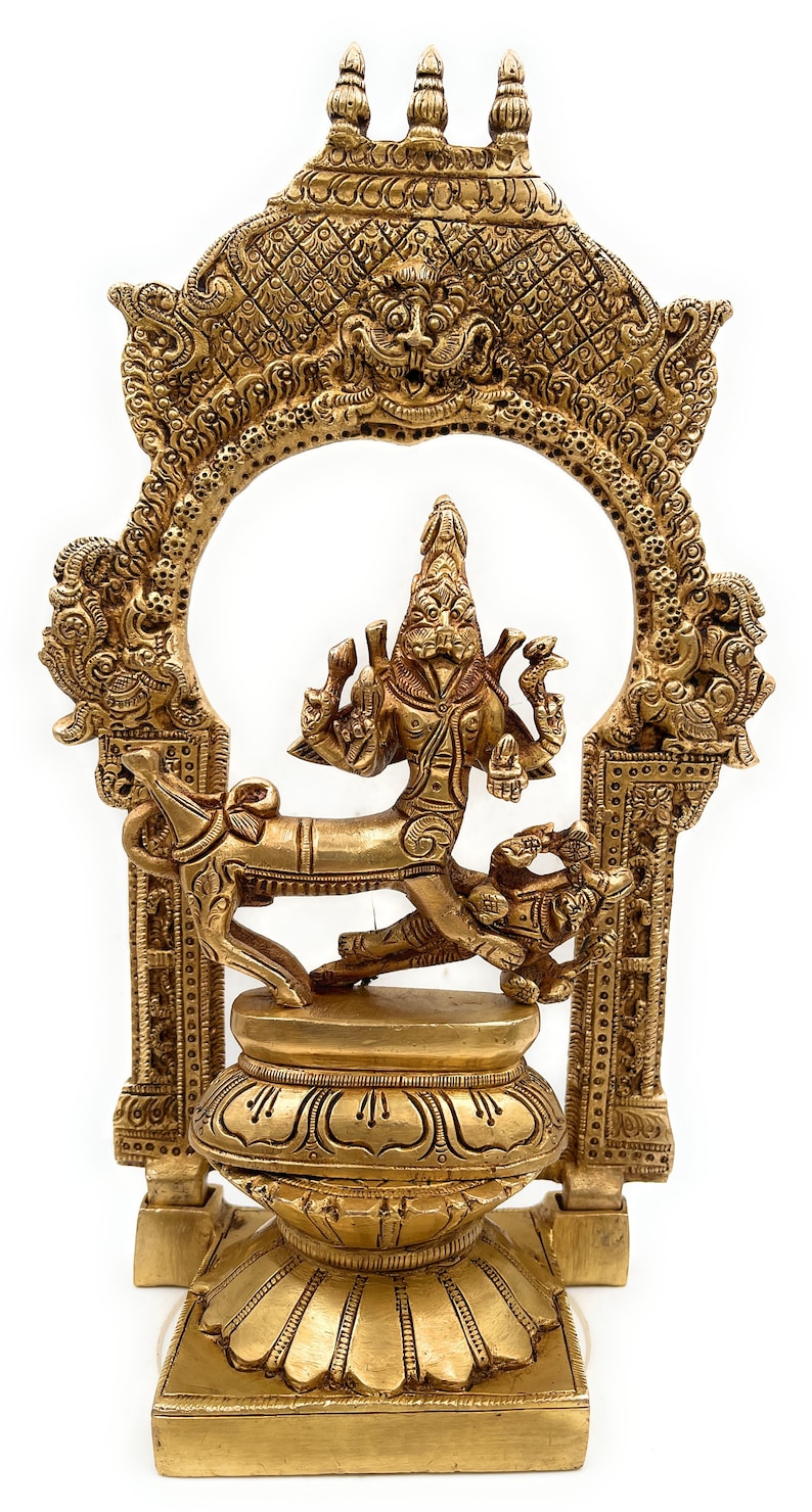 Bhunes Brass Lord Sharabha With Prabhavali, Avatar of Lord Shiva ...