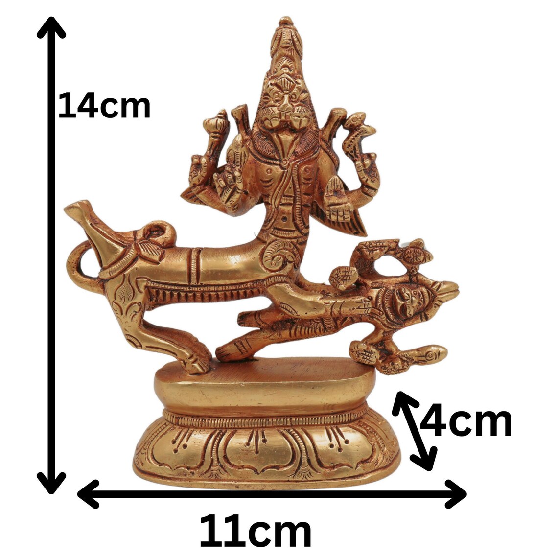 Brass Sharabha Avatar Idol: Handcrafted Sharabhesvara Murti (5.5 Inch ...