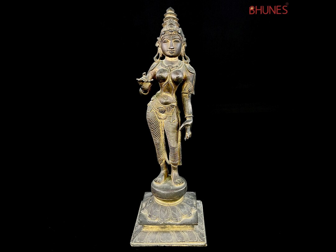 Bhunes Bronze Goddess Parwathi Devi Idol, Panchadhatu Silai, Parvati ...