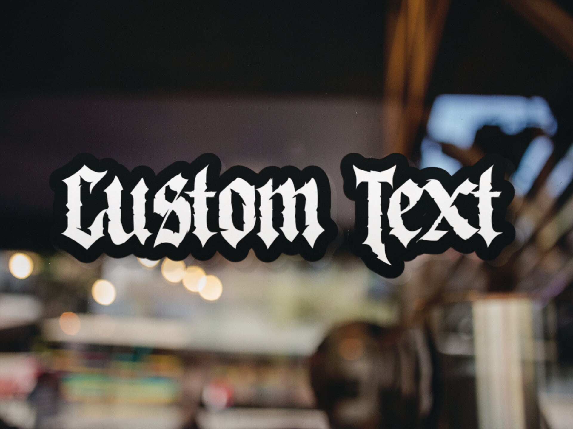 Custom Text Gothic Vinyl Decal Sticker Car Mirror Personalized - Etsy