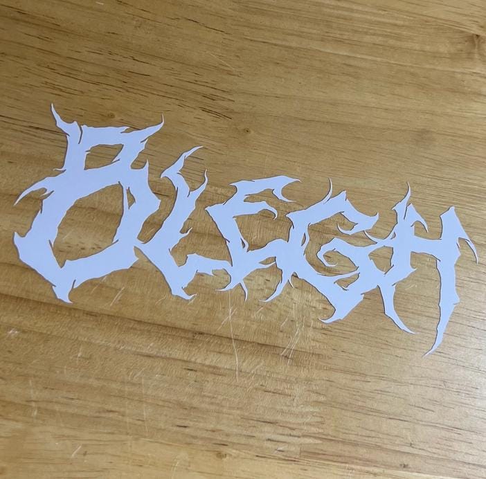 Blegh Car Decal for Window Funny Gothic Sticker Black Metal Font - Etsy