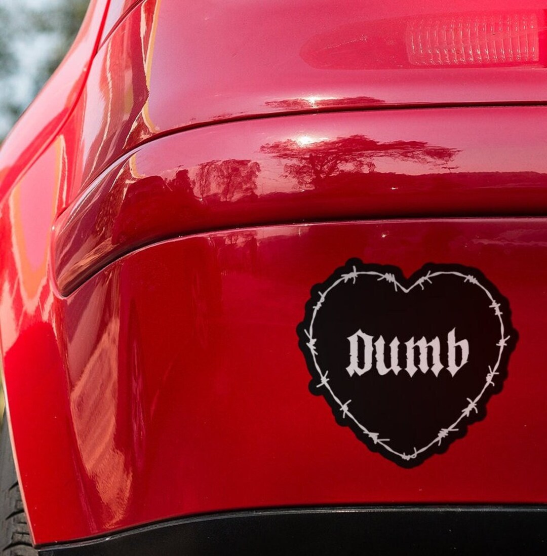Dumb Vinyl Decal Sticker Funny Kink Emo Goth Car Mirror Decal Barbed ...