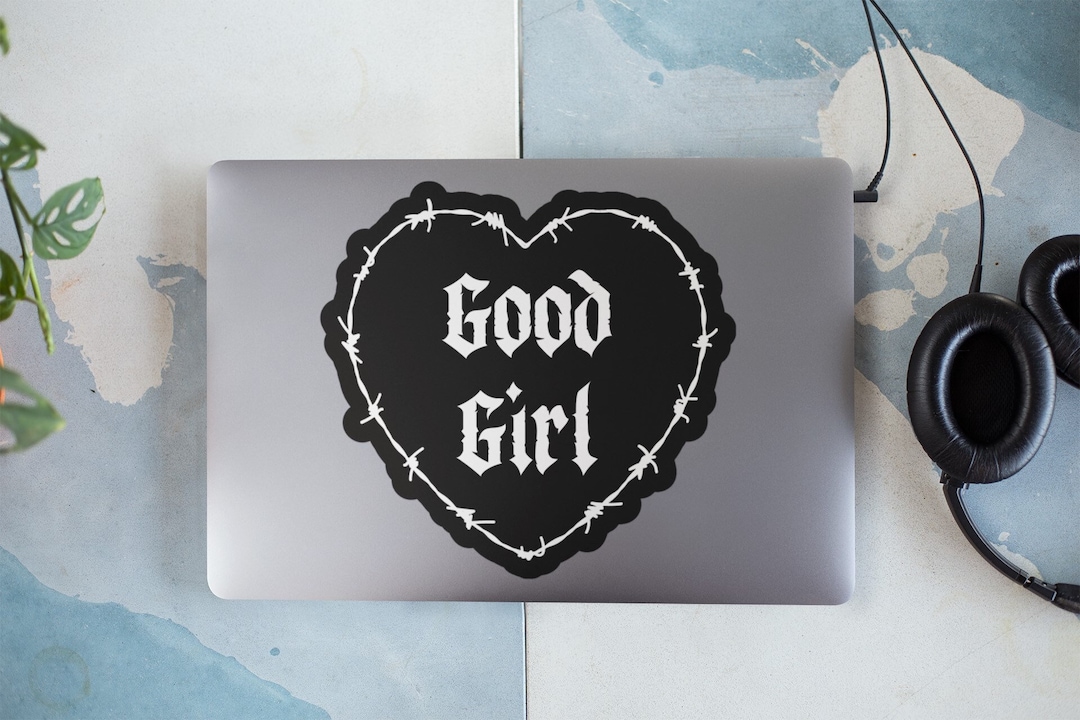 Good Girl Vinyl Decal Sticker Funny Emo Goth Car Mirror Decal Barbed ...