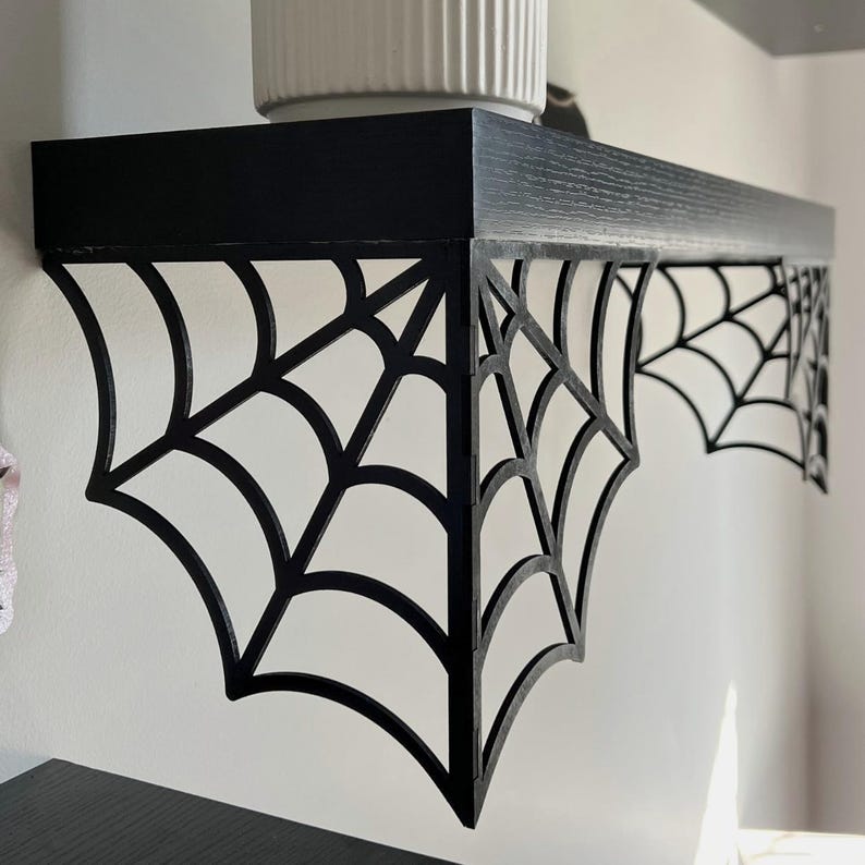 Spider Web Shelf Corners Pair Decorative Door Window Bracket Halloween ...