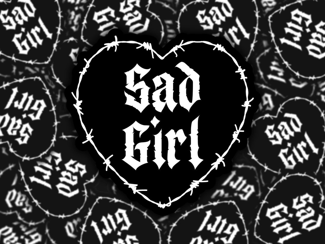 Sad Girl Vinyl Decal Sticker Funny Kink Emo Goth Car Mirror Decal ...