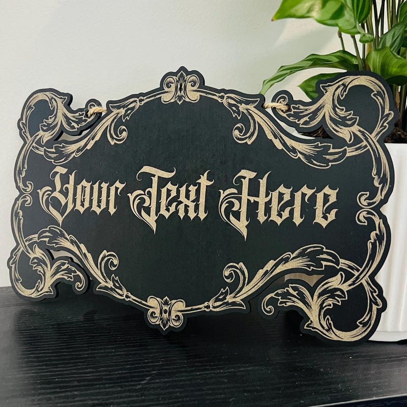 Custom Goth Wooden Signs - Etsy