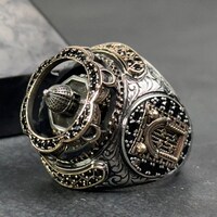 İslamic Silver Ring, Rings for Muslim, 925 Sterling Silver Ring, Hand ...