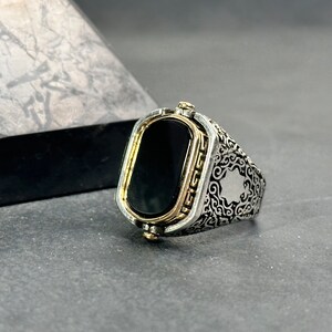 Sterling Silver Changeable Ring: Onyx & Star of David, Trendy Men's ...
