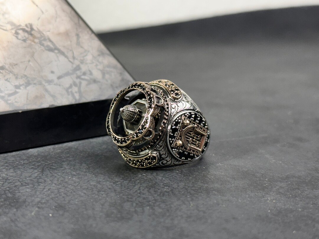 Islamic Sterling Silver Ring, Masjid Al Aqsa Oversized (handmade) - Etsy