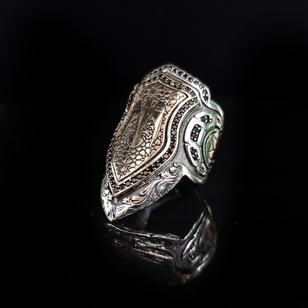 Zihgir Archer Selcuklu Double Headed Eagle Zihgir,925 Sterling Silver ...