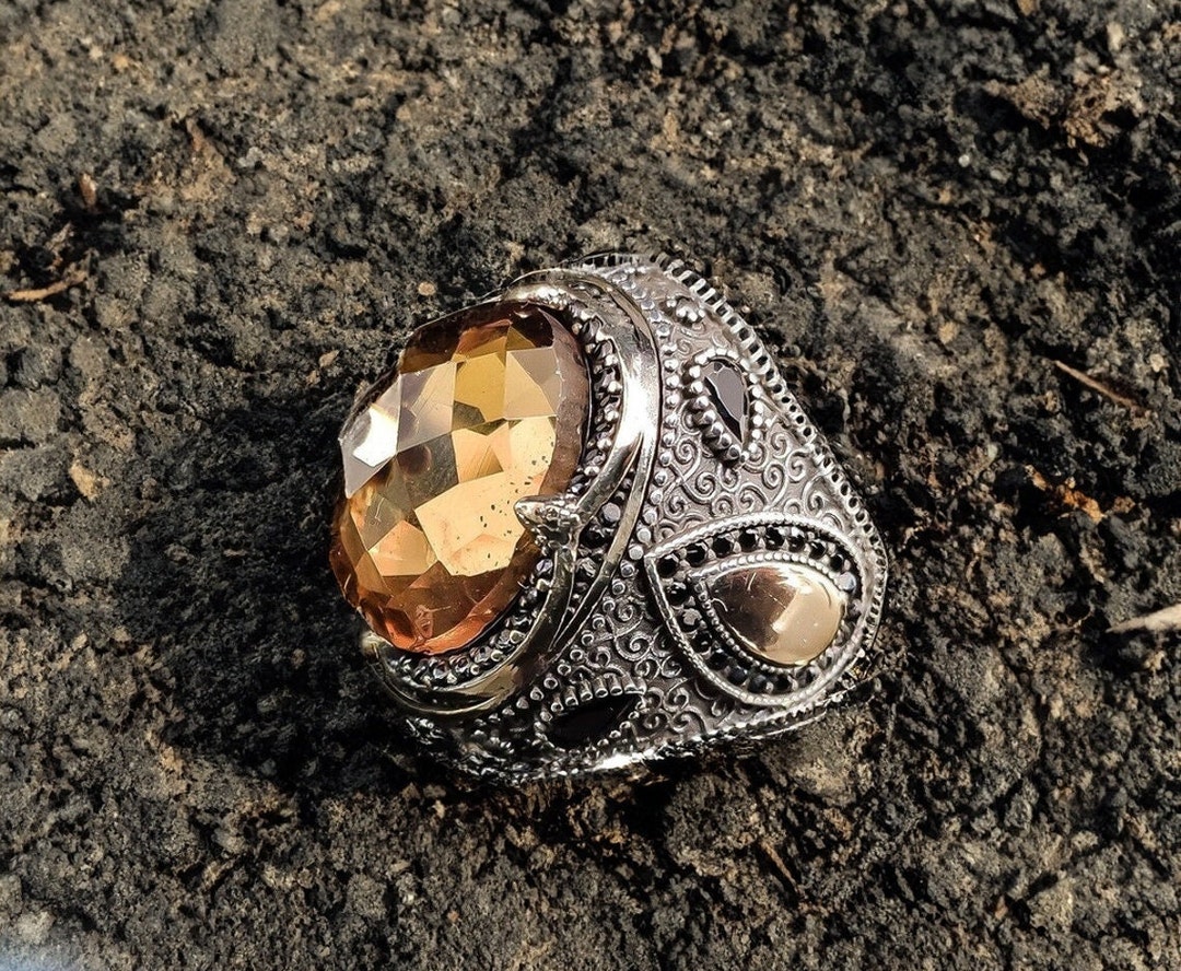 Sultanit Silver Ring: Handmade Crown Design, Color-change Gemstone - Etsy