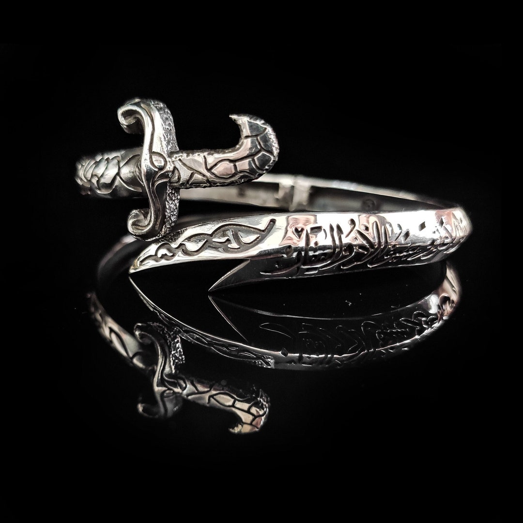 Sword Design Silver Bracelet - Handmade Sterling for Men - Etsy