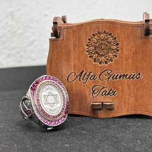 Arabic Calligraphy Ring - Seal of Solomon Ring -925 Sterling Silver ...