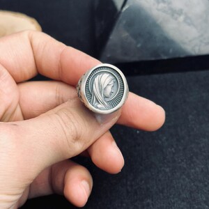 Marian Consecration Ring, Virgin Mary Sterling Silver Ring, Miraculous ...
