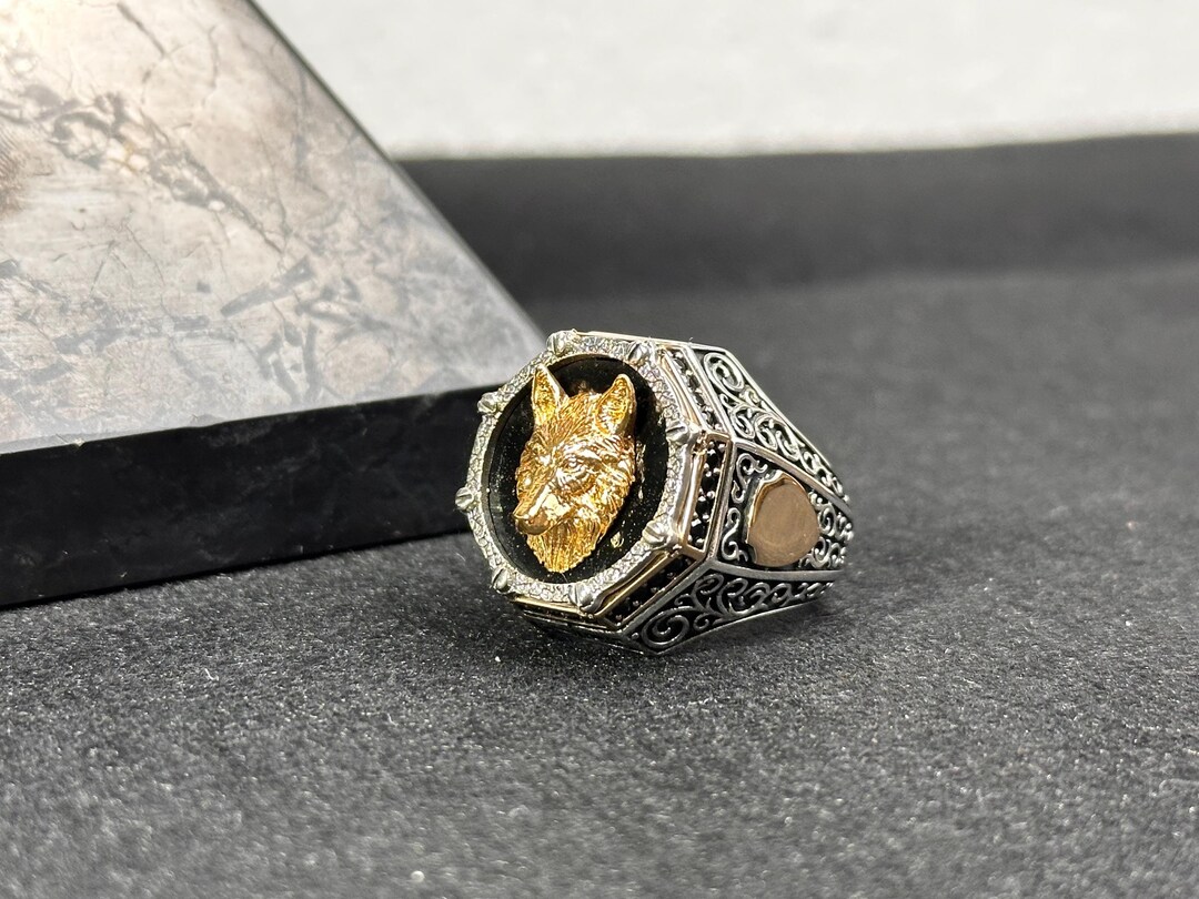 Wolf Signet Ring,925k Sterling Silver Animal Ring,stylish Men Ring,bold ...