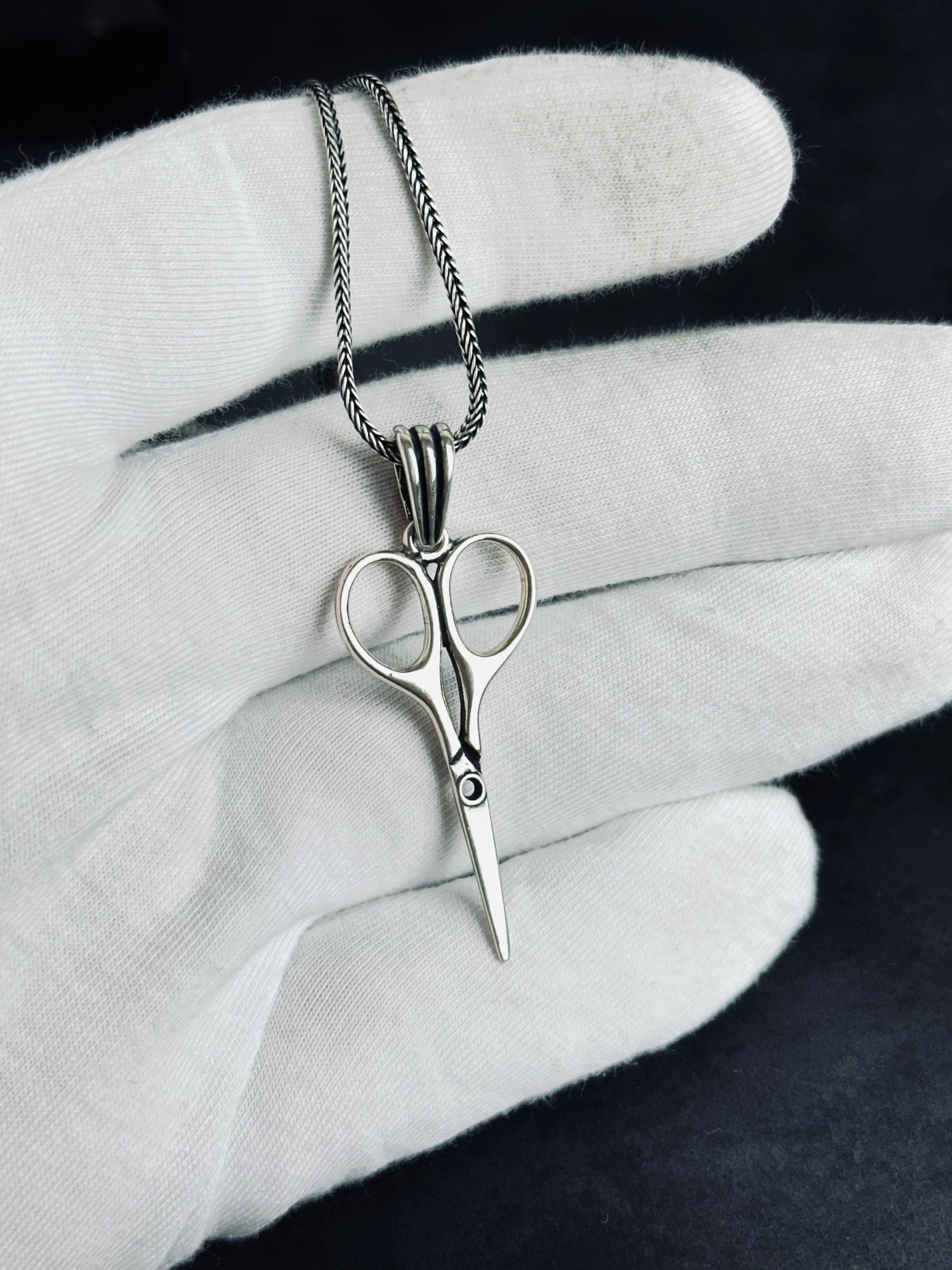 Scissors Pendant Necklace - Silver Hairdresser Jewelry - Etsy