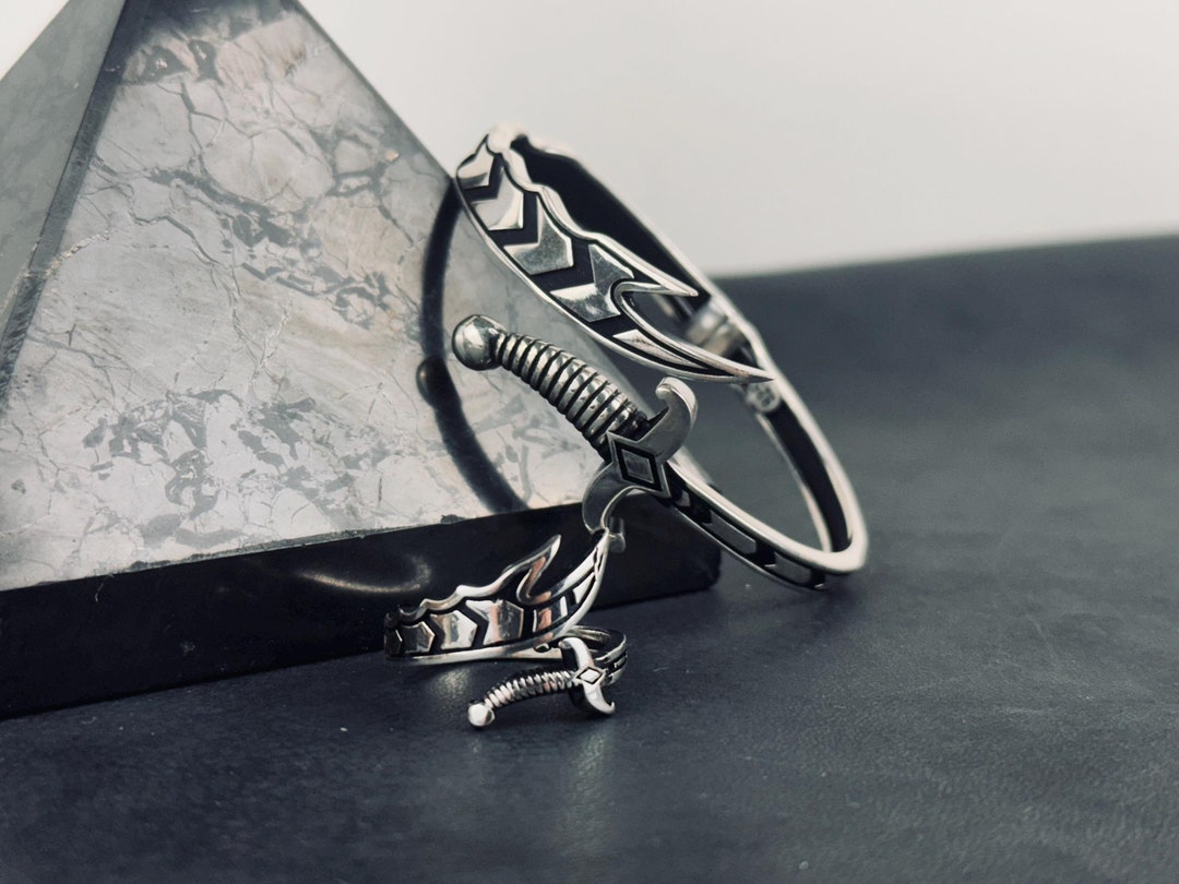 Sword Bangle Set,silver Sword and Ring Set,925k Sterling Silver ...
