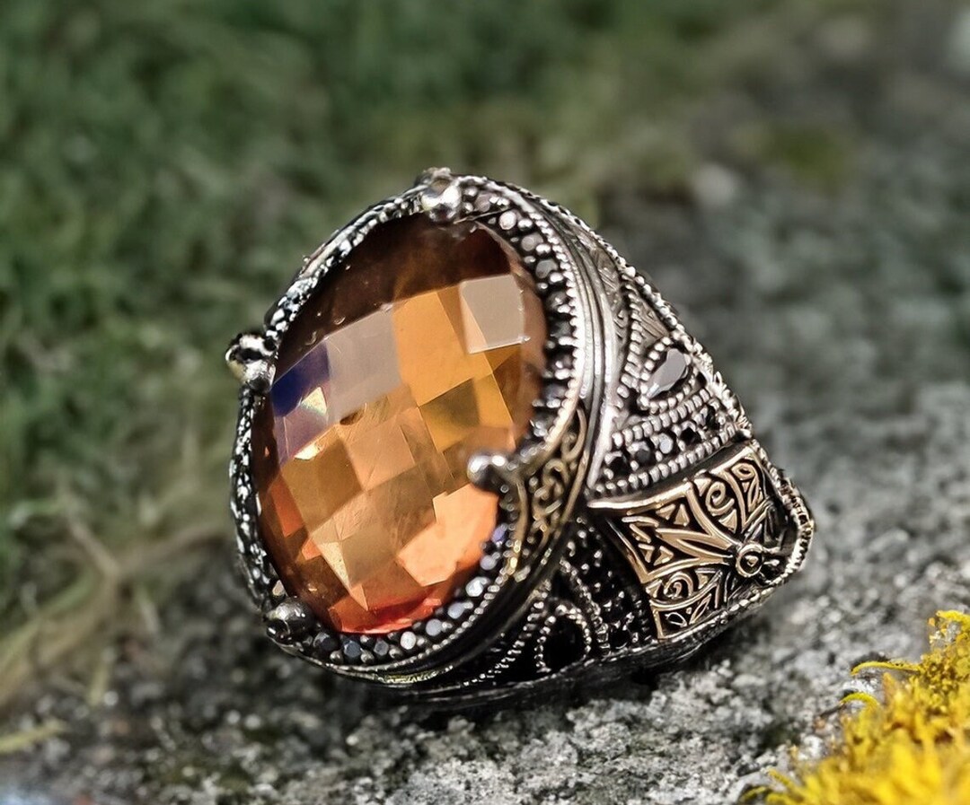 Embriodered Sultanit Handmade Silver Ring,very Rare Ring,rare Gemstone ...