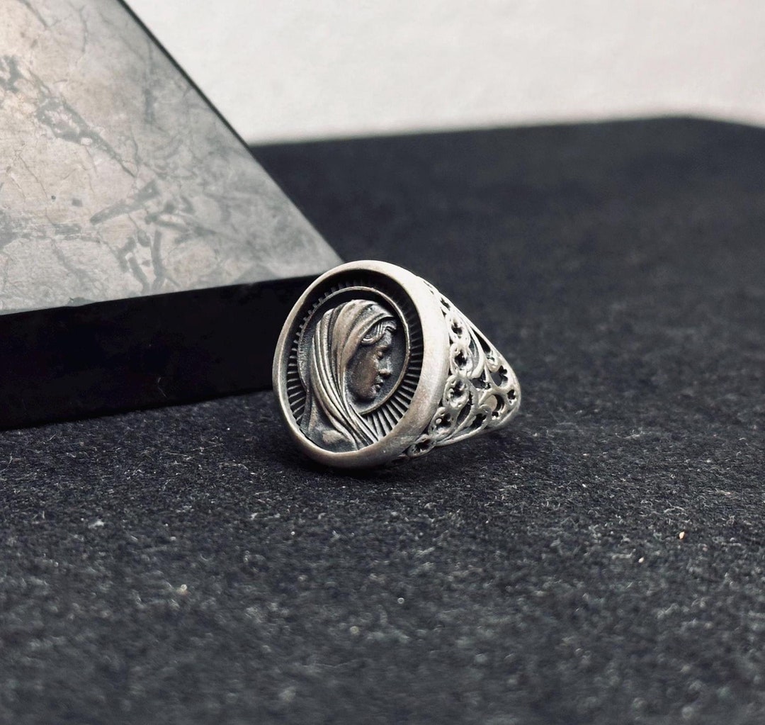 Marian Consecration Ring, Virgin Mary Sterling Silver Ring, Miraculous ...