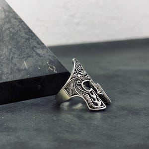 Helm Ring,925k Oxidized Helmet Ring,warrior Helm Ring,engraved Warrior Ring - Etsy