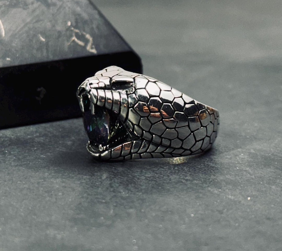 Mystic Topaz Snake Ring,mens Ring,rings for Men,retro Snake Ring ...