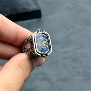 Sterling Silver Changeable Ring: Onyx & Star of David, Trendy Men's ...