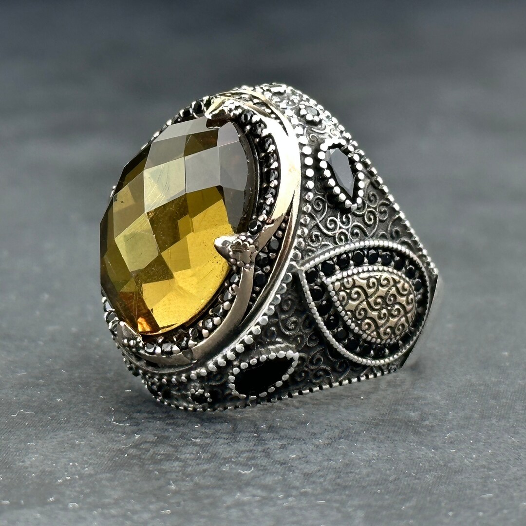 Engraved Sultanite Ring: Sterling Silver Jewelry (color Changing Gem ...