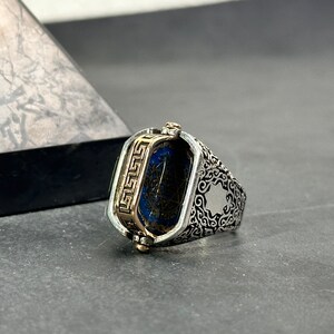 Sterling Silver Changeable Ring: Onyx & Star of David, Trendy Men's ...