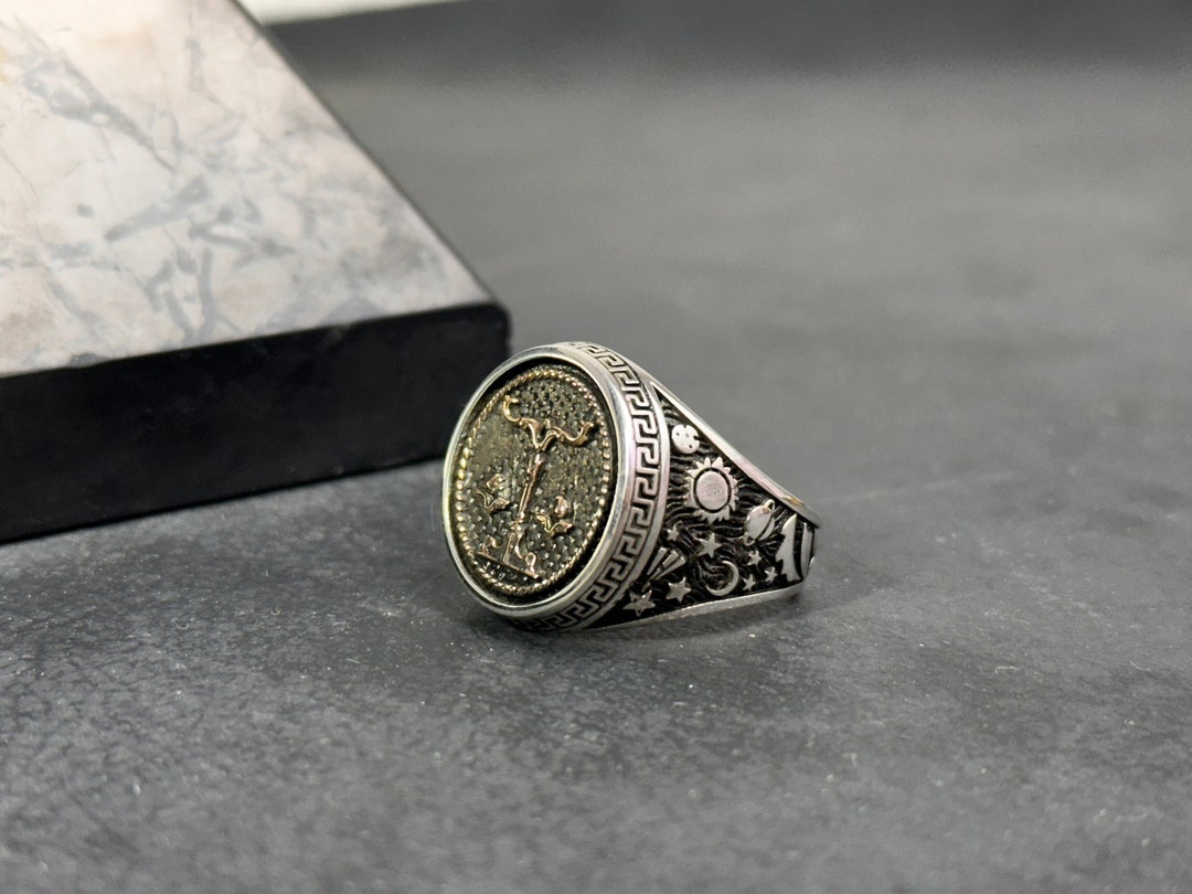 Libra Zodiac Sign Ring,sterling Silver Horoscope Libra Ring,astrology ...