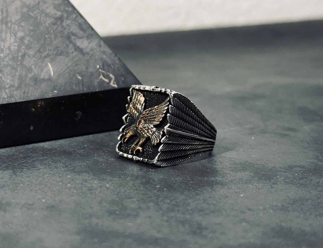Silver Thunderbird Ring,sterling Silver Ring 925,oxidized Rising Ring ...