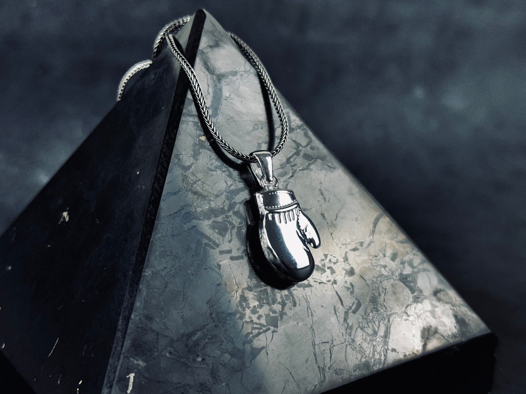 Boxing Glove Silver Necklace, Stylish Sports-themed Jewelry, Perfect ...
