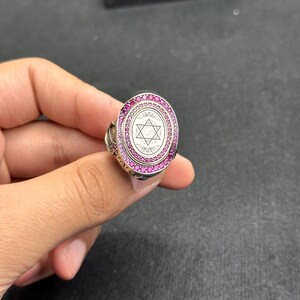 Arabic Calligraphy Ring - Seal of Solomon Ring -925 Sterling Silver ...