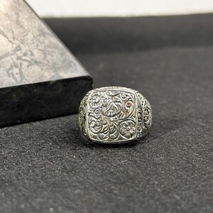 Silver Engraved Ring,stylish Mens Ring,925k Solid Silver Engraved ...