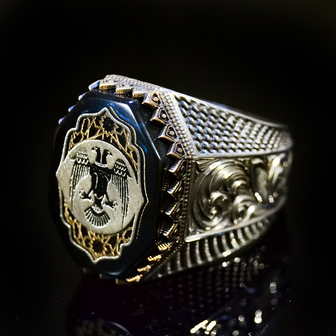 Eagle Selcuklu Shaped 925 Sterling Silver Ottoman Ertugrul Ring,native ...