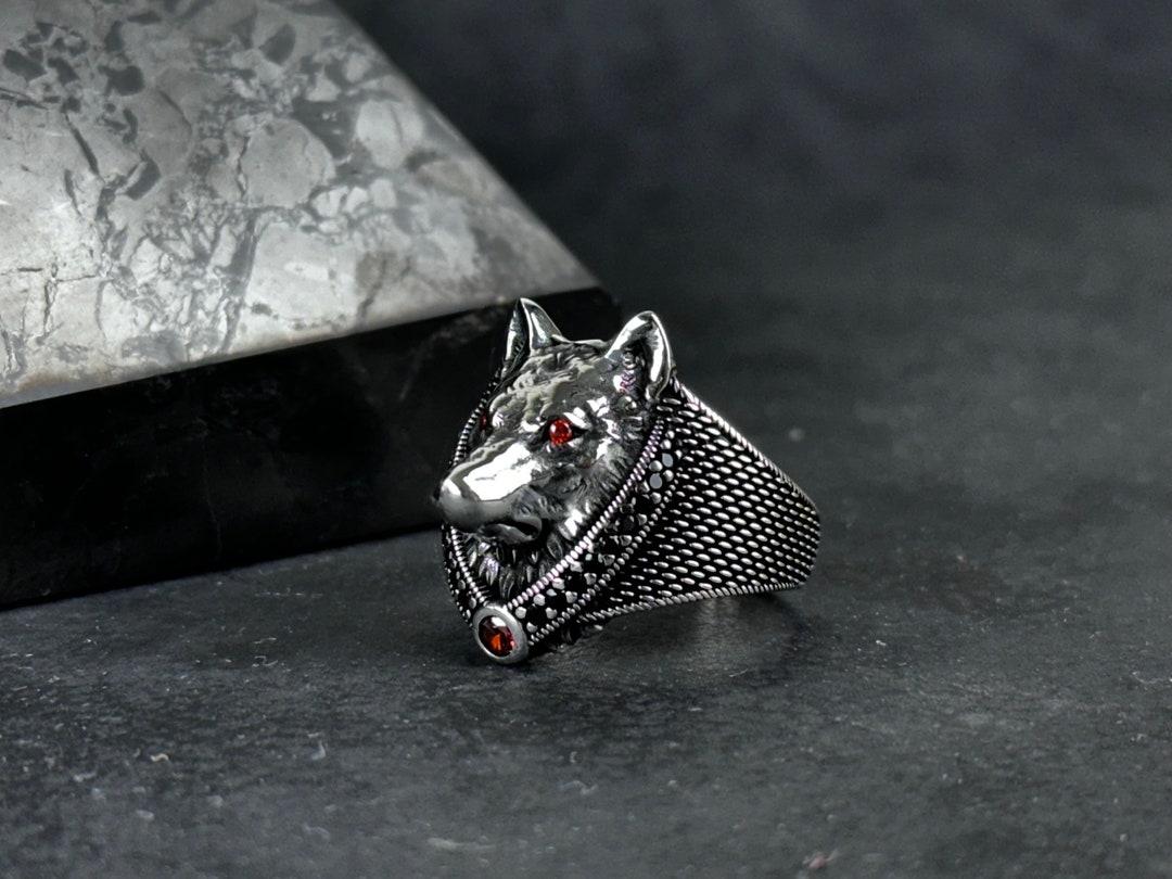 Sterling Silver Wolf Ring: Handmade Men's Statement Jewelry - Etsy