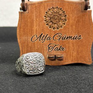 Silver Engraved Ring,stylish Mens Ring,925k Solid Silver Engraved ...