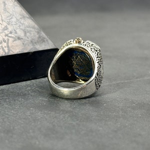 Sterling Silver Changeable Ring: Onyx & Star of David, Trendy Men's ...