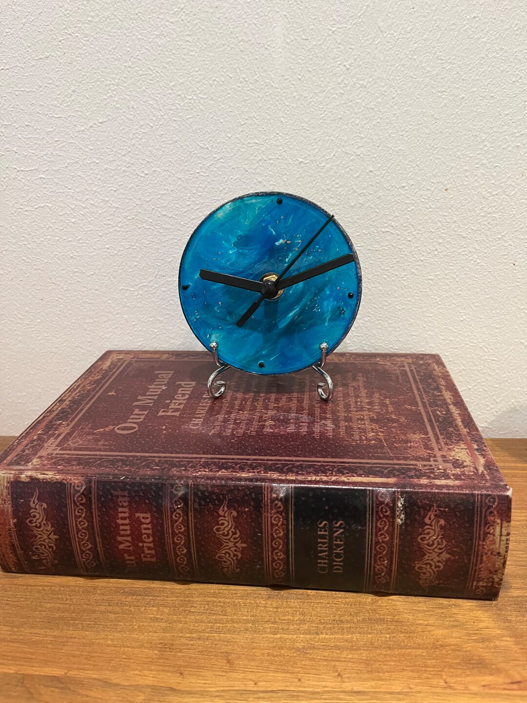 Mini Small Blue Desk Clock Beach House Seaside Waves 10cm Handmade. - Etsy