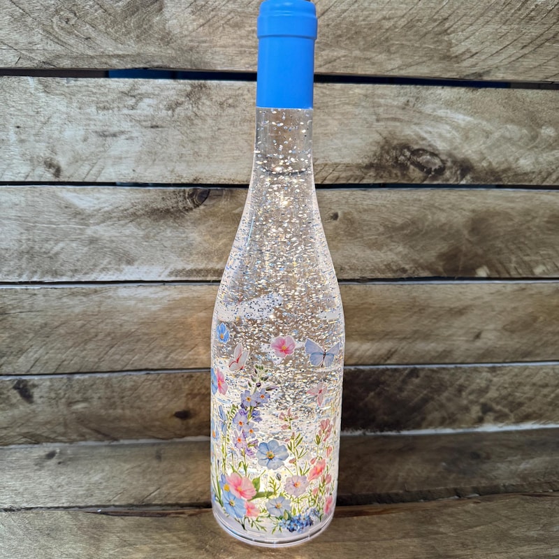 Glittered Bottle Lamp - Etsy UK