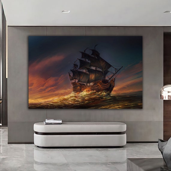 Ship Canvas Painting Pirate Ship Painting Sailing Painting - Etsy