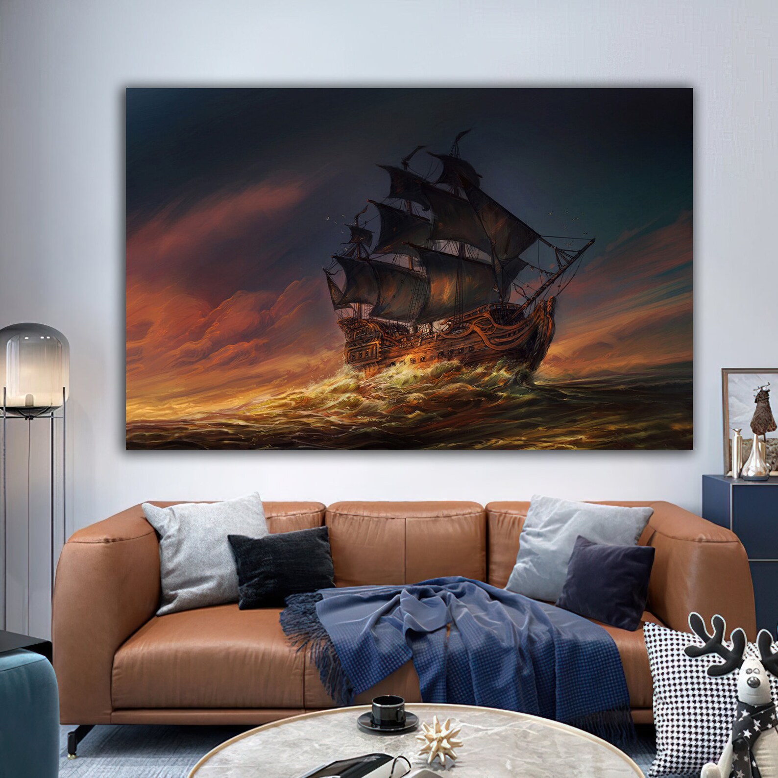 Ship Canvas Painting Pirate Ship Painting Sailing Painting - Etsy