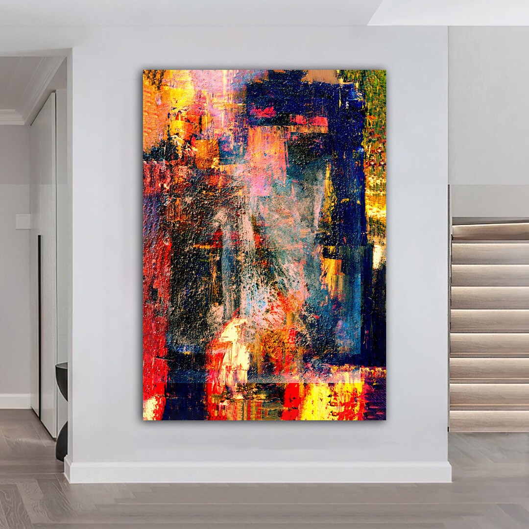 Colorful Abstract Canvas Painting, Abstract Wall Decor, Marble Abstract ...