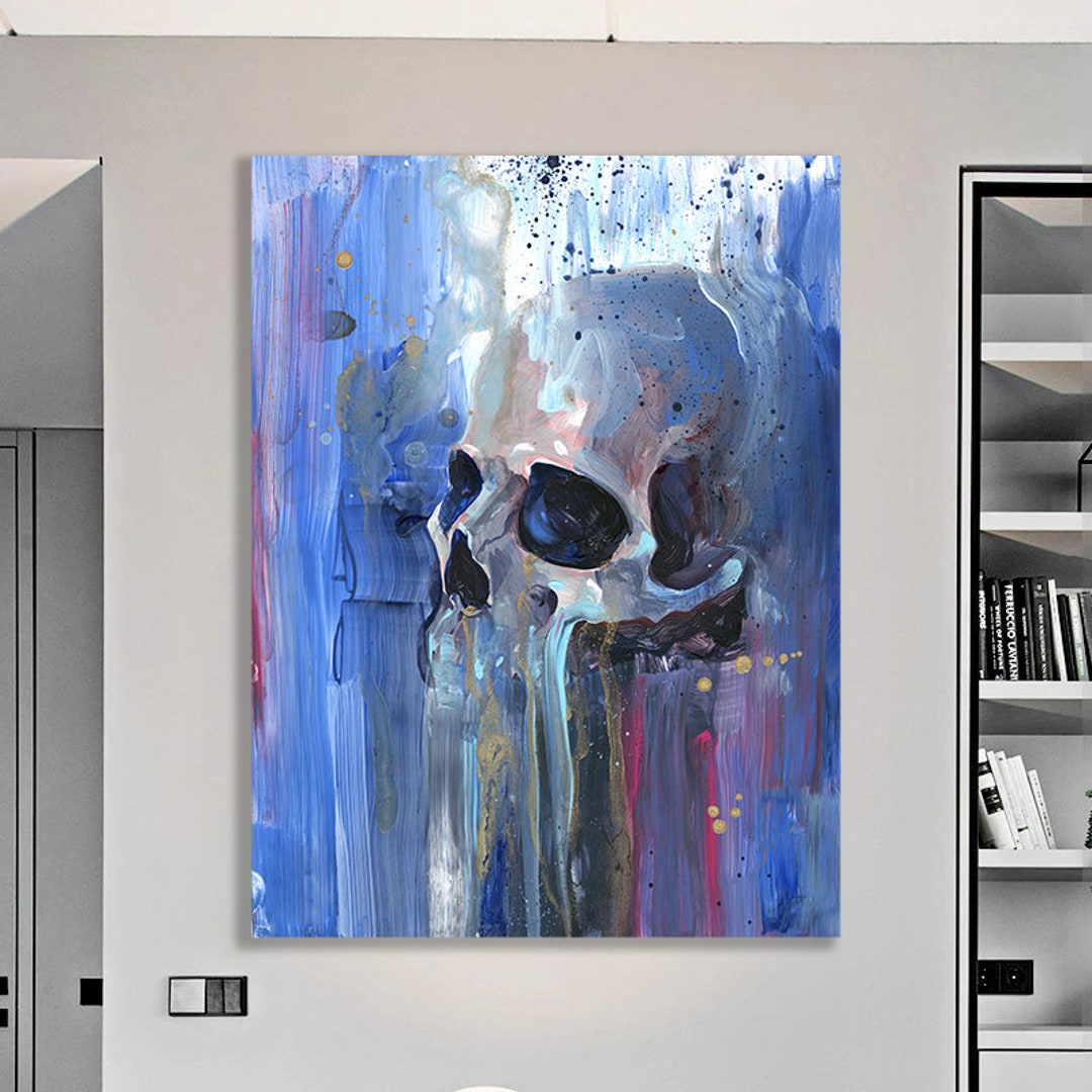 Skull Canvas Print, Skull Canvas Art Print, Sugar Skull Canvas Art Home ...