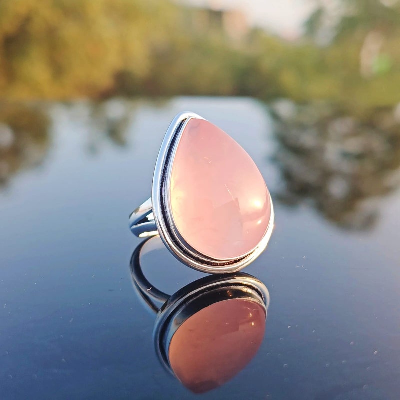 Rose Quartz Ring - Etsy