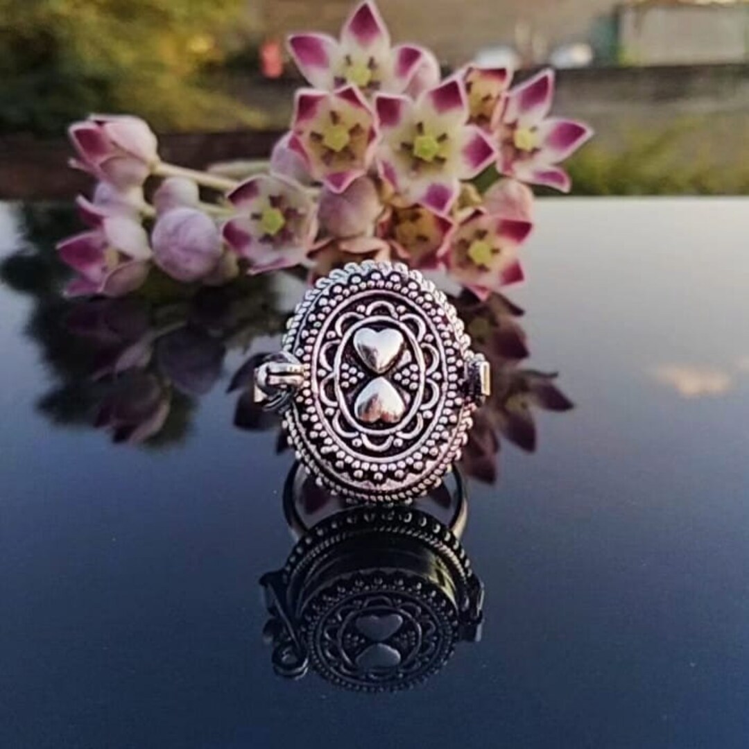 Solid Silver Compartment Ring, Solid Compartment Ring, Handmade Box ...