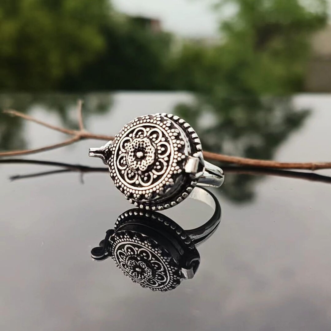 Handmade Sterling Silver Secret Compartment Pill Box Ring - Etsy