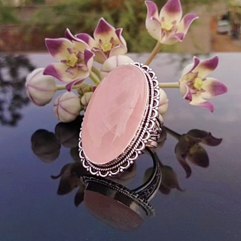 Rose Quartz Ring - Etsy