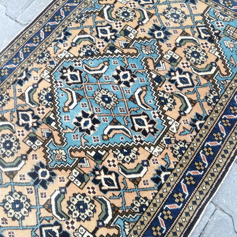 Blue Persian Rug - Etsy