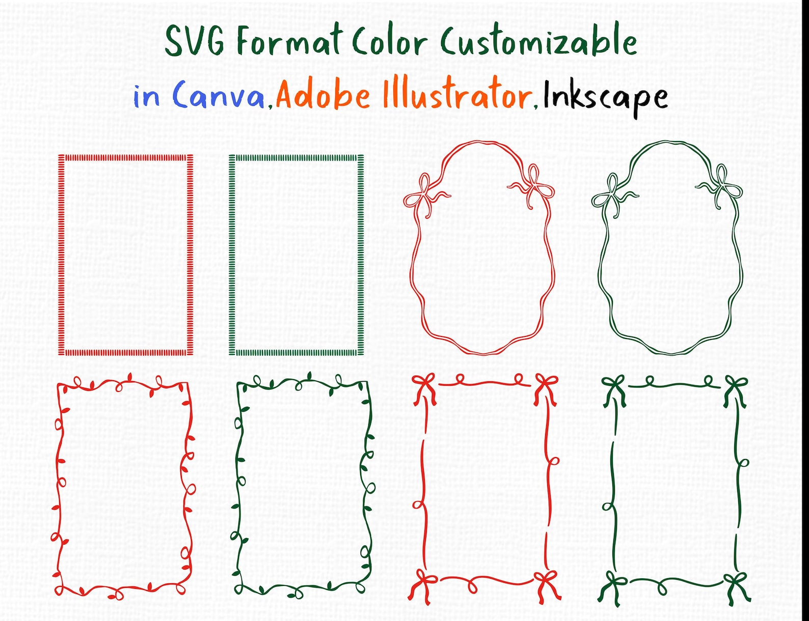 Hand Drawn Frames SVG Bundle, Whimsical Frames Borders Wavy Squiggle ...